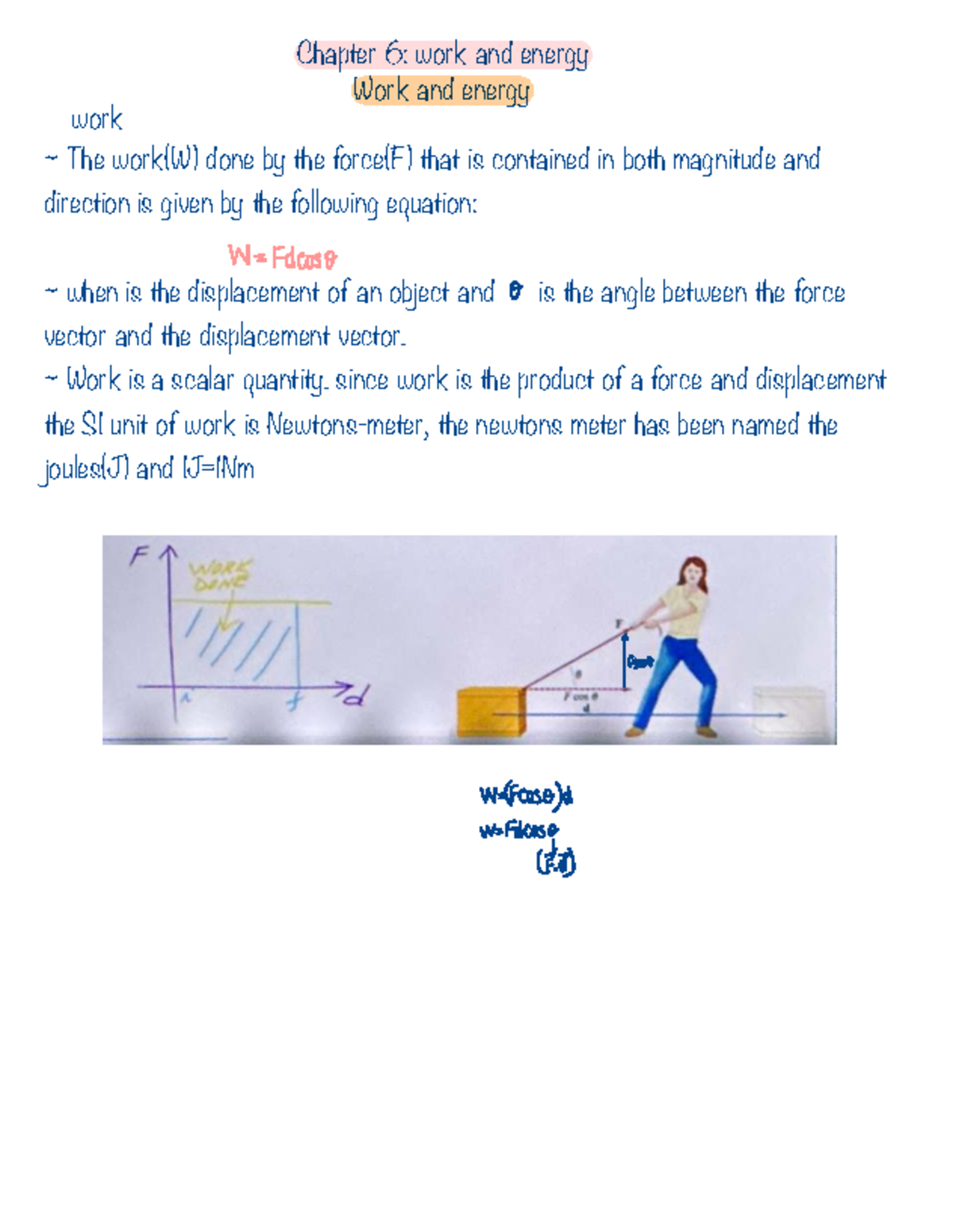 Physics Notes: Chapter 6 - Work and Energy Concepts - Studocu