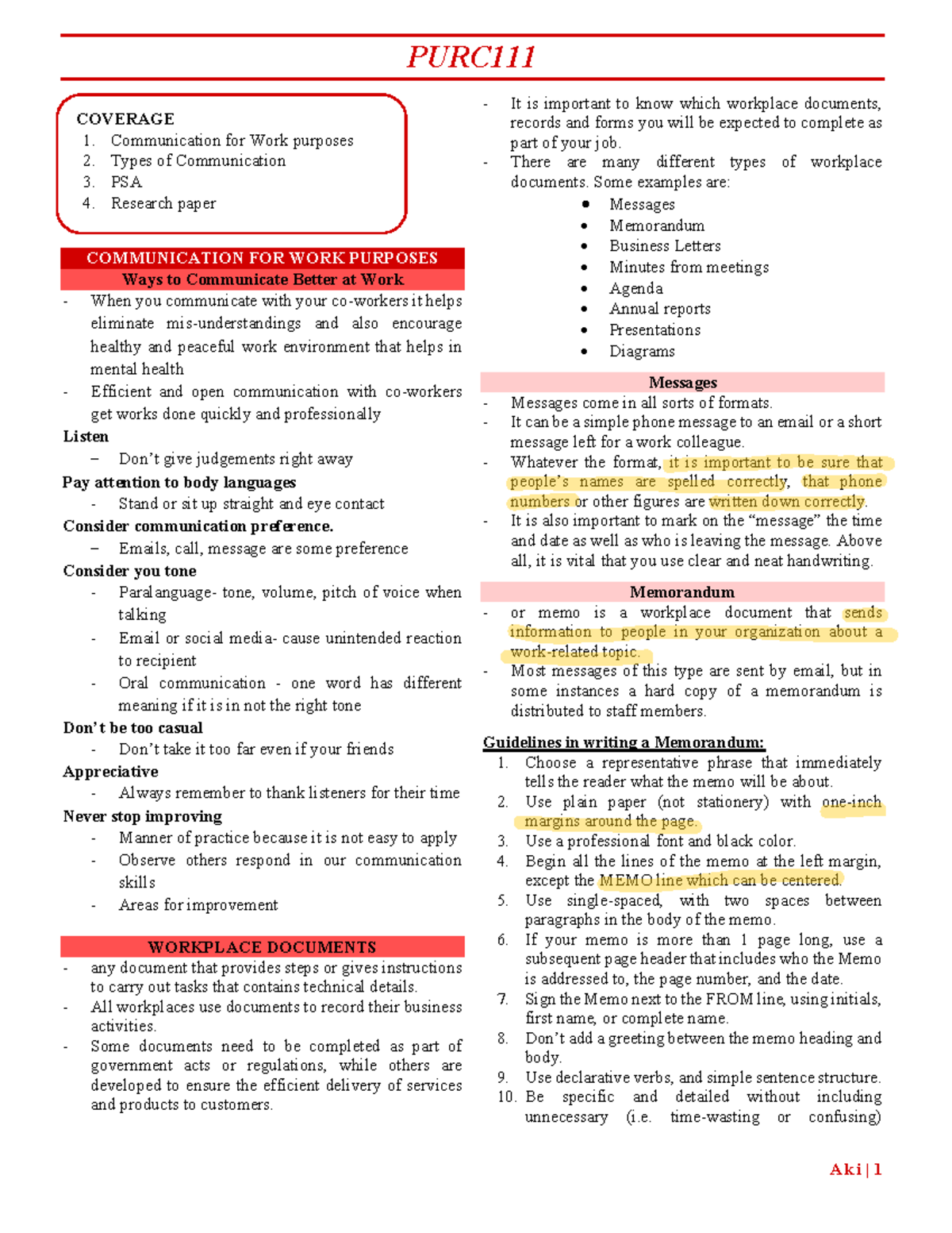 COMM 101: Effective Communication Strategies for the Workplace - Studocu