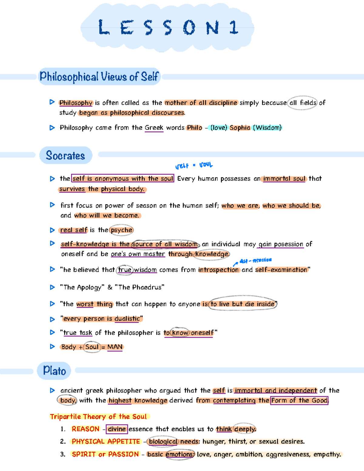 UTS L1 - Understanding Philosophical Views of the Self - Studocu