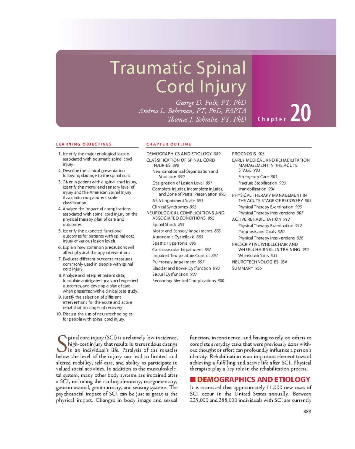 Traumatic Spinal Cord Injury: Insights and Management Strategies (PT ...