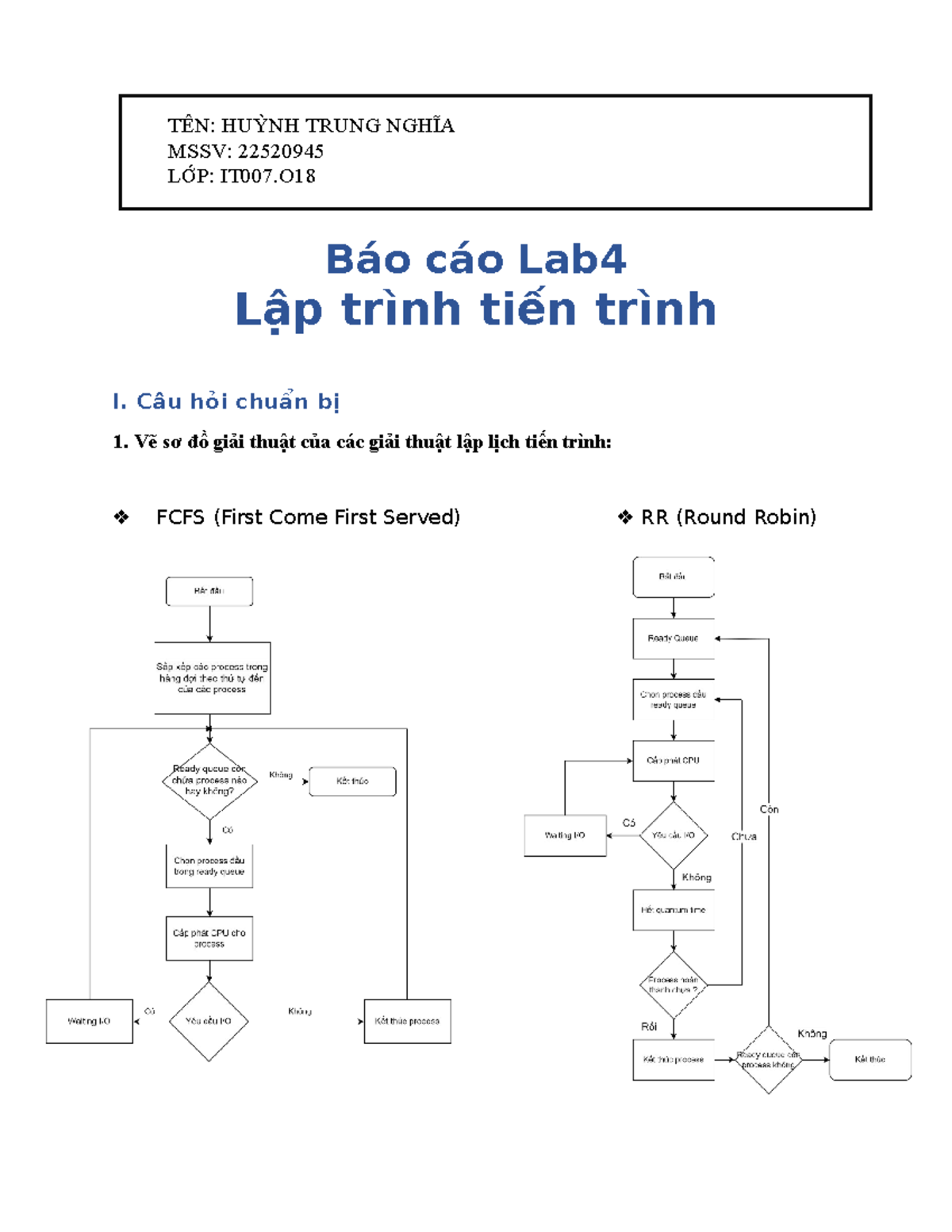 IT007 - Lab Report 4: Process Scheduling Algorithms in Programming - Studocu