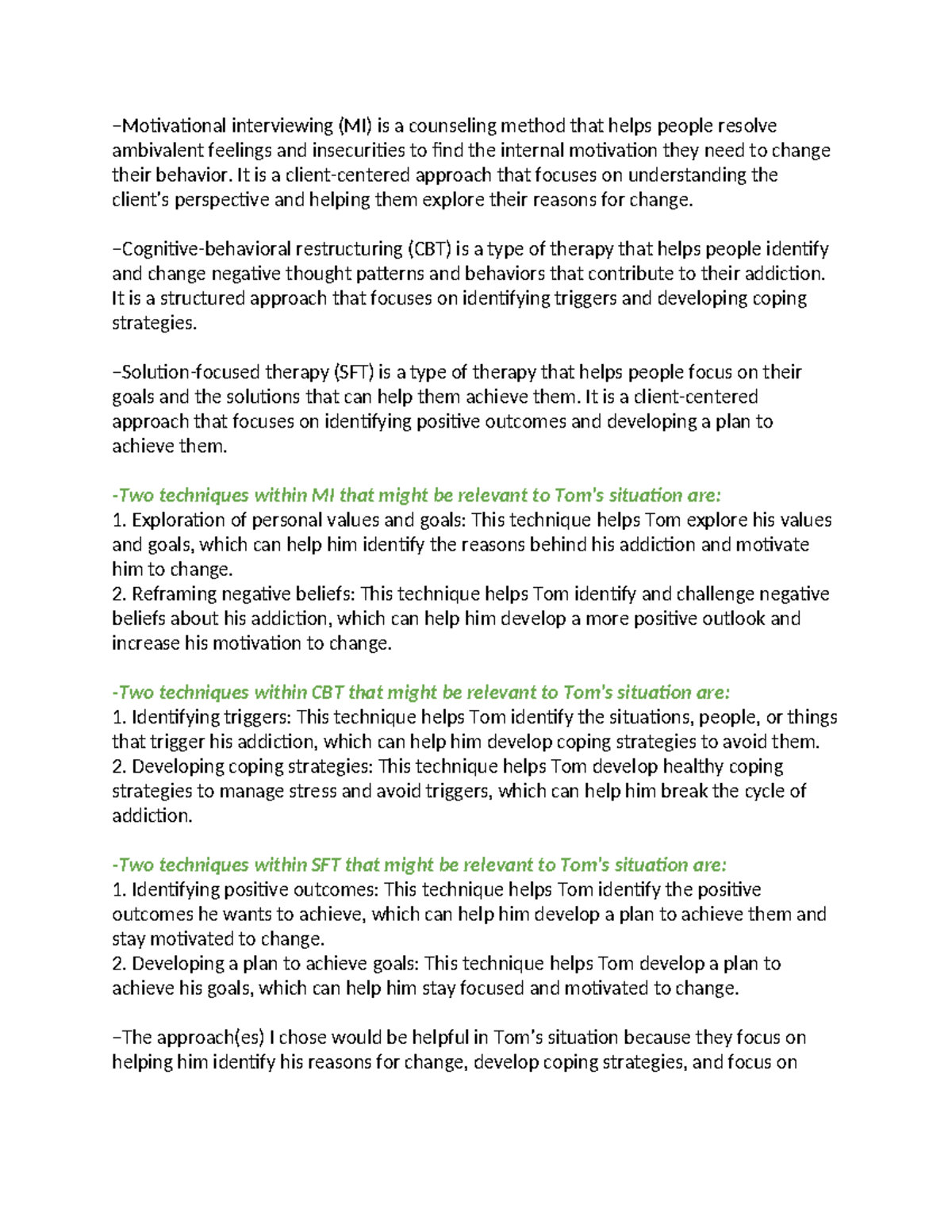 PSY 200 4-1 Diiscussion Hypothetical Case Study - –Motivational ...