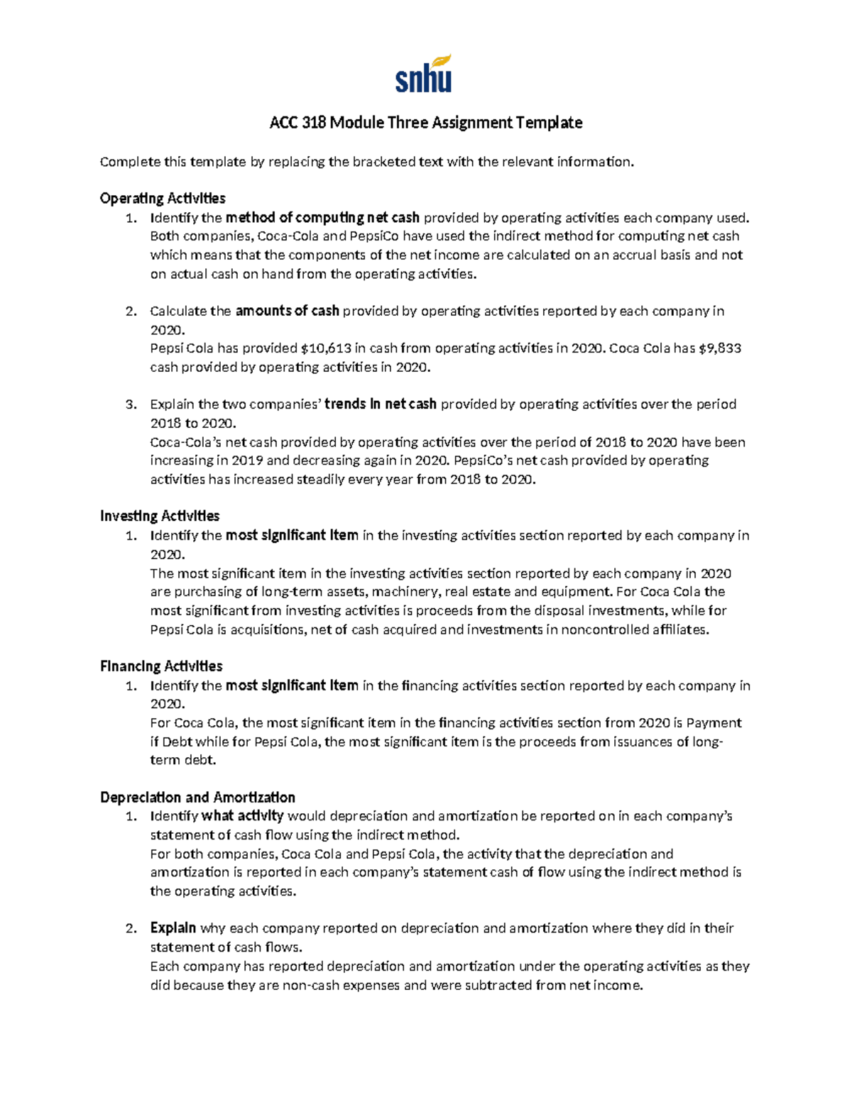ACC 318 Module Three Assignment Template - ACC 318 Module Three ...