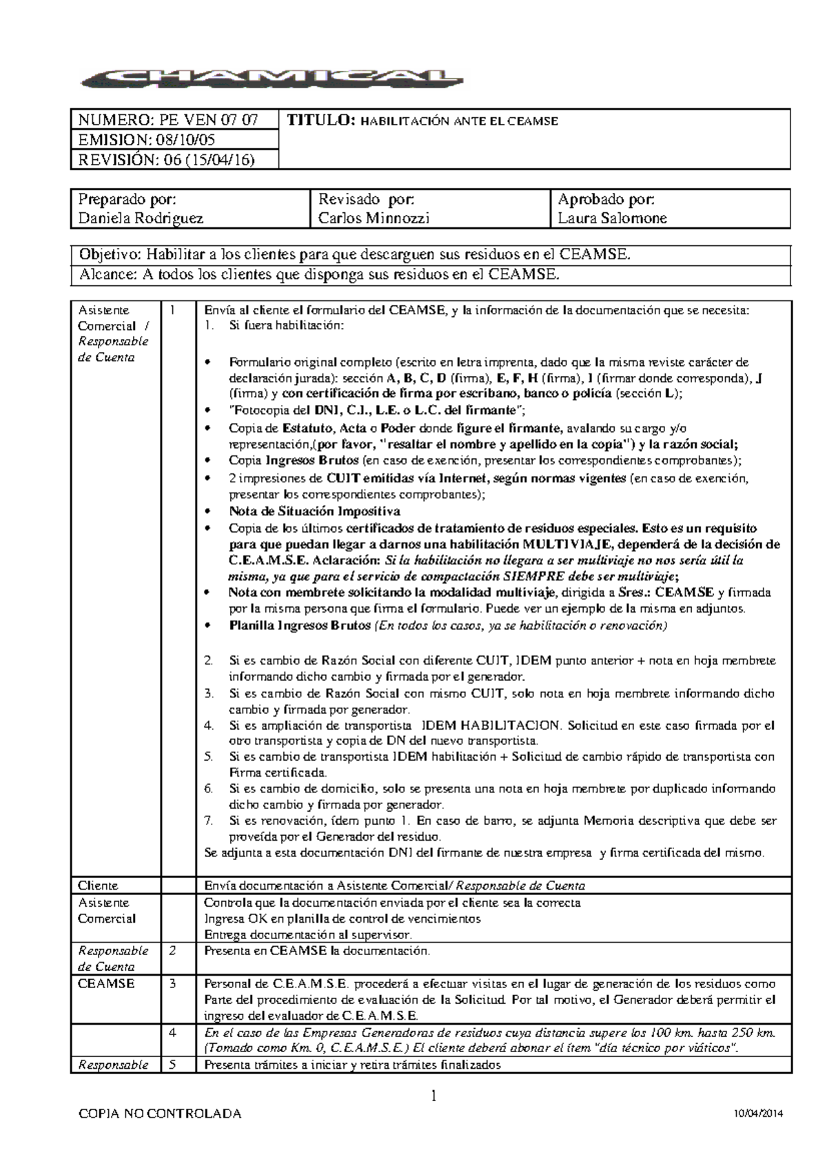 PE VEN 07 07 - Habilitación de Clientes para CEAMSE - Studocu