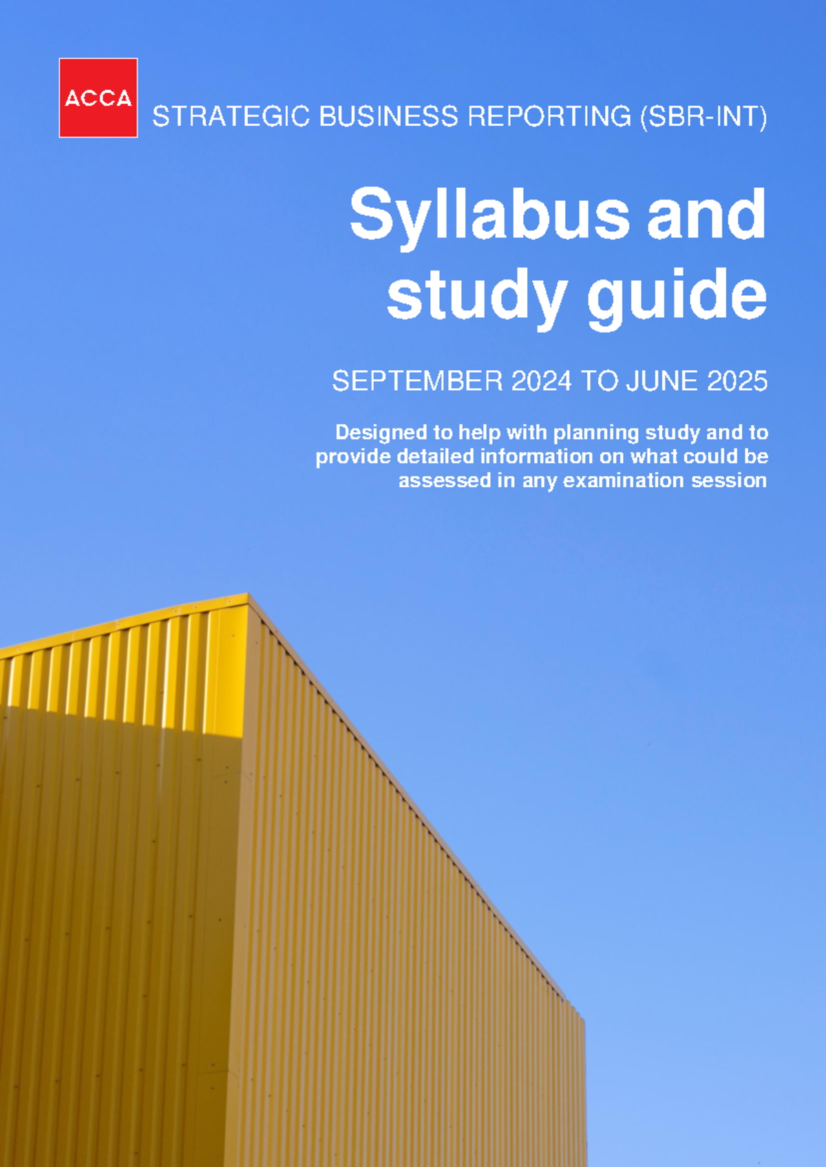 SBR-INT S24-J25 Final Syllabus & Study Guide for 2024-2025 - Studocu