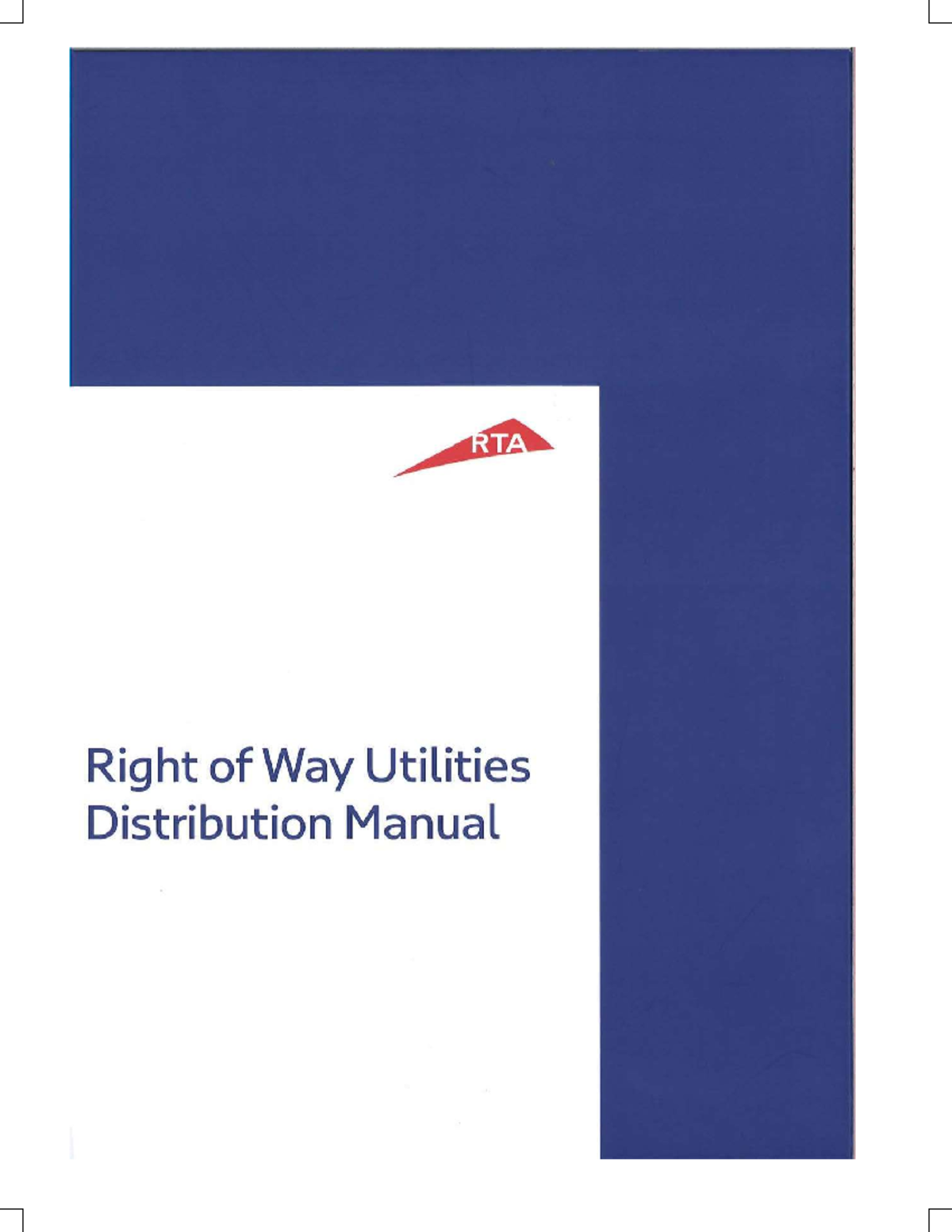 RTA ROW Utilities Distribution Manual: Procedures & Guidelines - Studocu