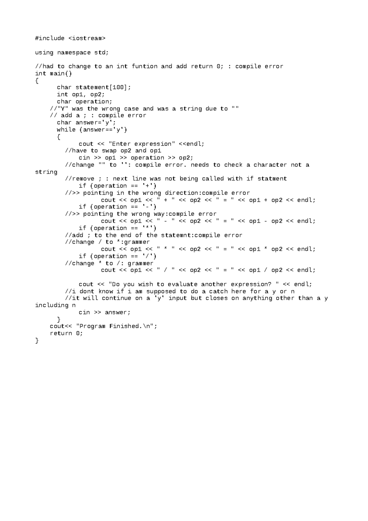 2-3 Assignment: Debugging Compilation Errors in C++ Functions - Studocu
