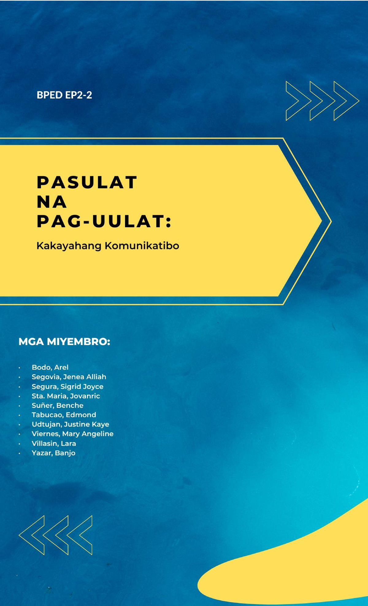 Pasulat na Pag uulat Kakayahang Komunikatibo - Pakikipagkomunikasyon ...