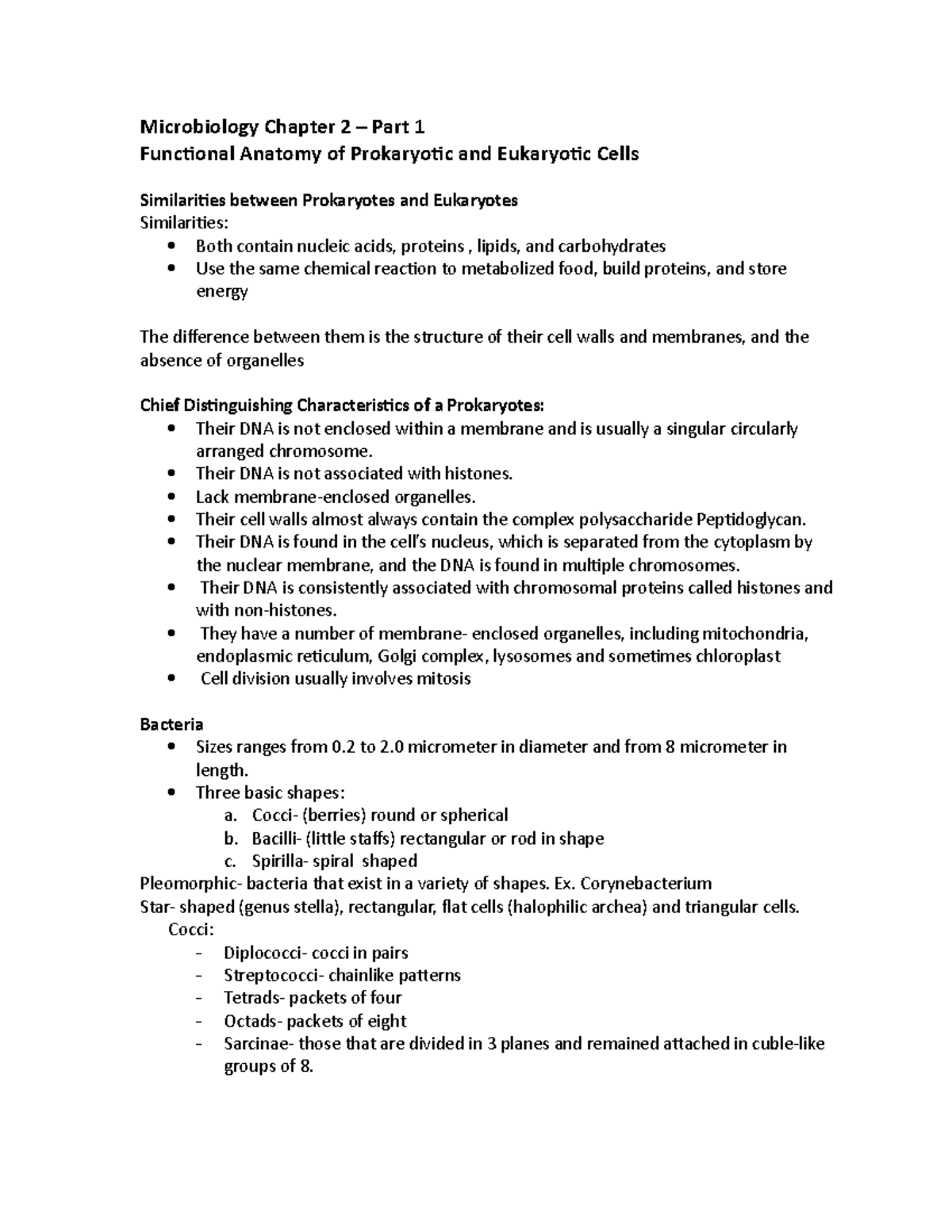 Microbiology Chapter 2 - Functional Anatomy of Prokaryotic and ...