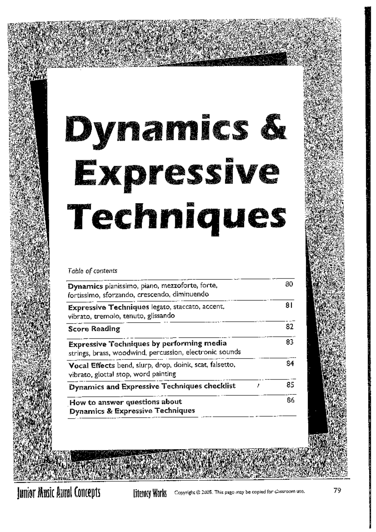 Dynamics and Expressive Techniques Overview for Junior Music - Studocu