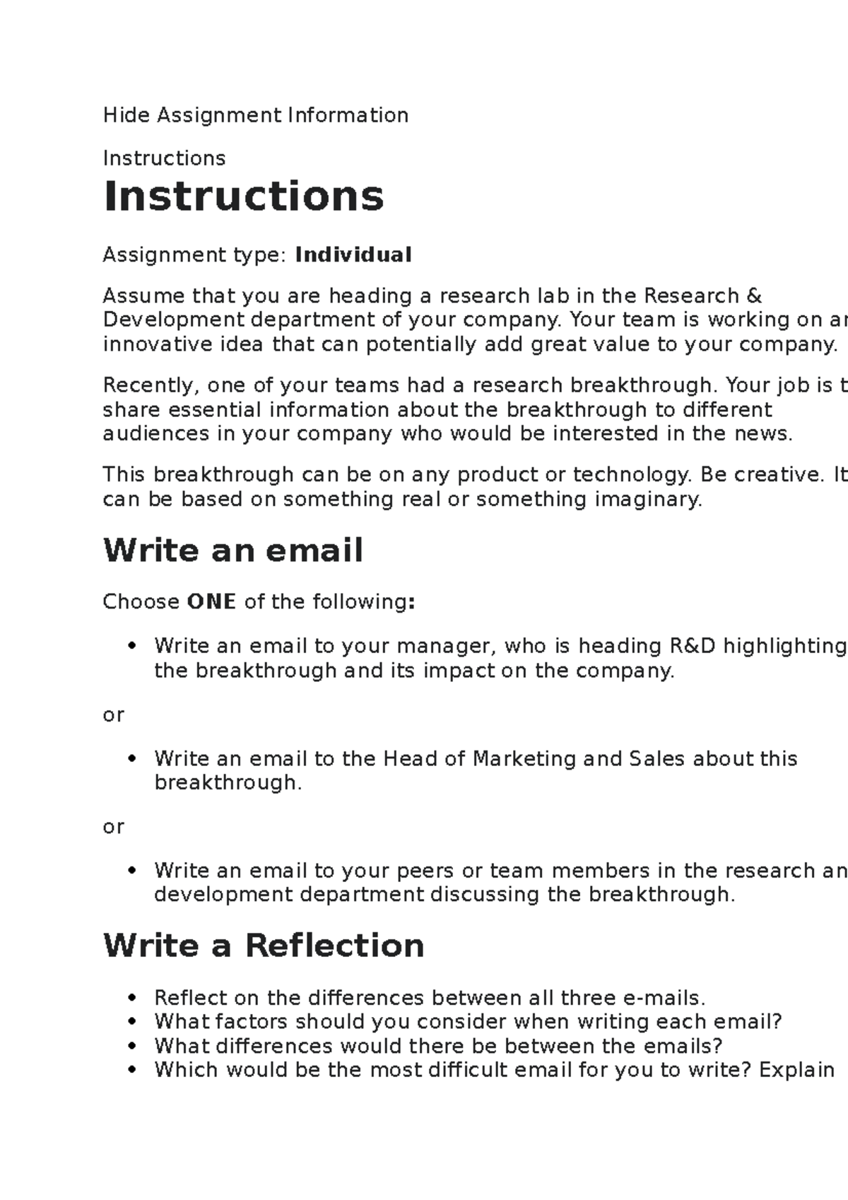 Hide Assignment Information - Hide Assignment Information Instructions Instructions Assignment ...