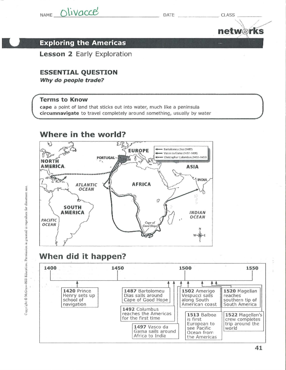 Exploring the Americas: Networks & Early Exploration (Lesson 2) - Studocu