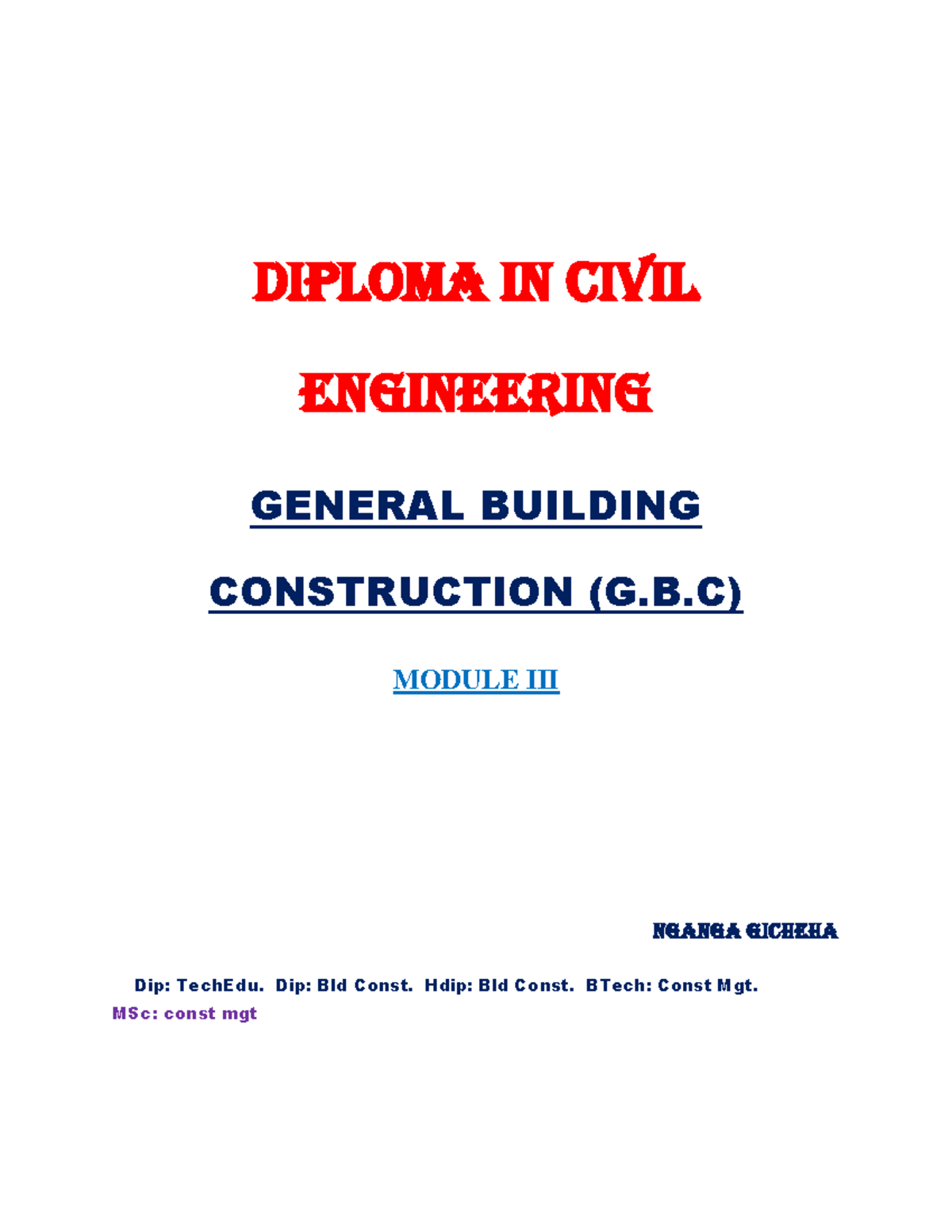 GBC Module III: Study Guide for KNEC Exam Preparation - Studocu