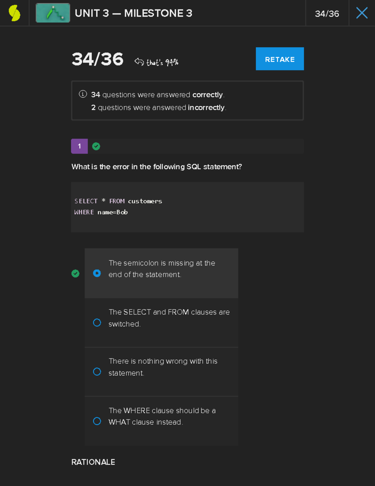 Unit 3 Milestone 3: SQL Queries and Their Correct Syntax - Studocu