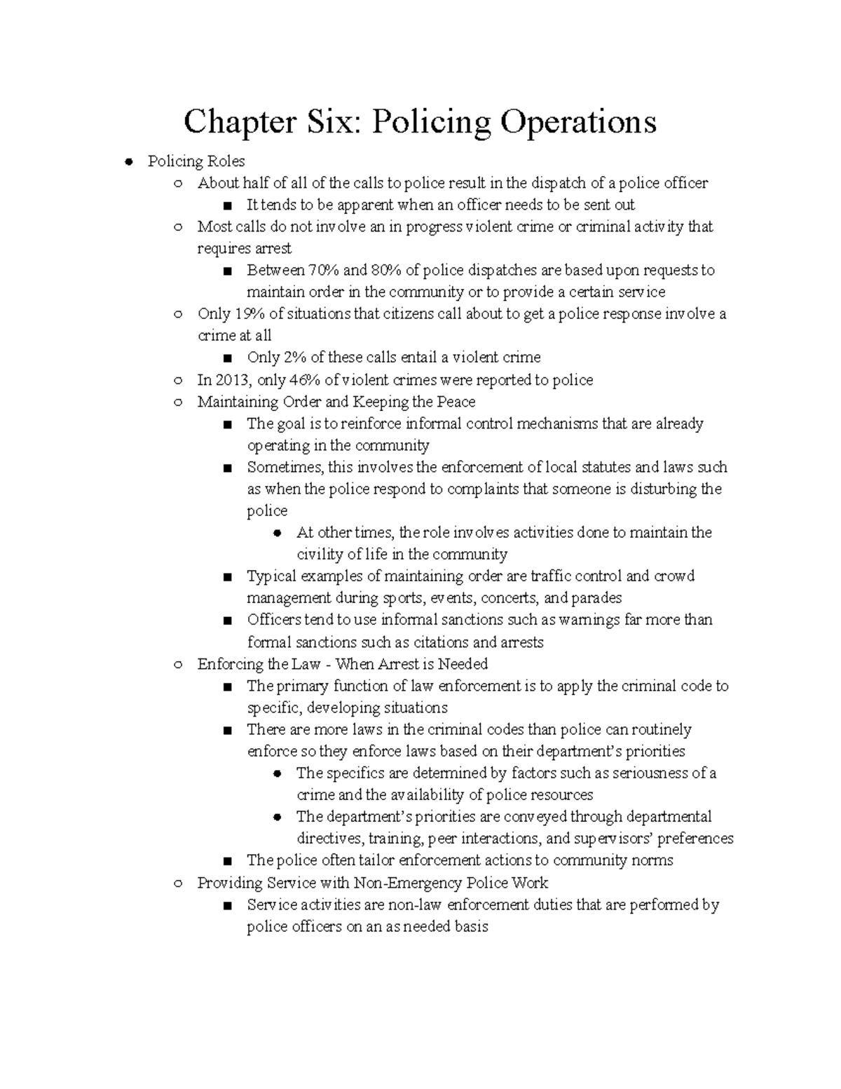 Chapter 6: Policing Operations Overview and Key Strategies - Studocu