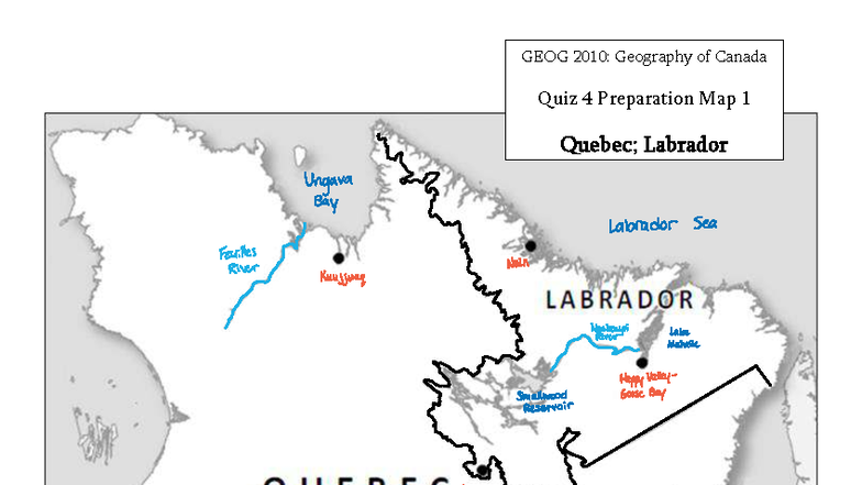 GEOG 2010: Quiz 4 Prep - Maps of Quebec & Atlantic Provinces - Studocu