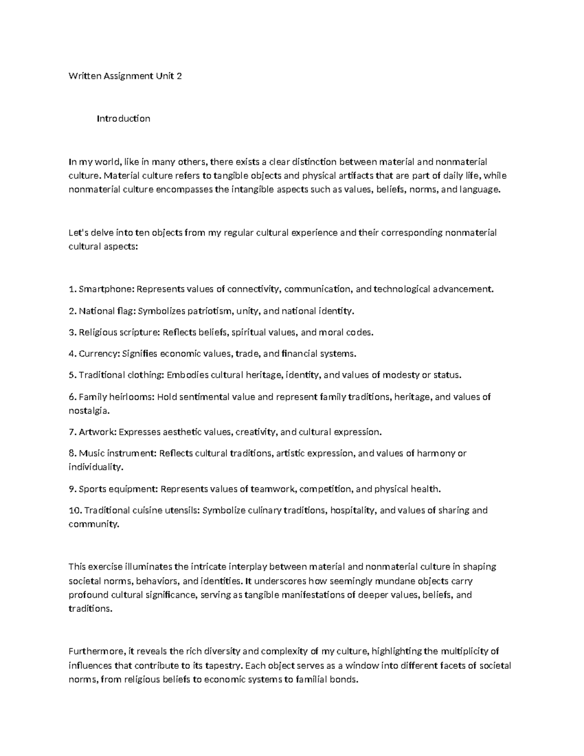 Written assignment unit 2 - Written Assignment Unit 2 Introduction In ...