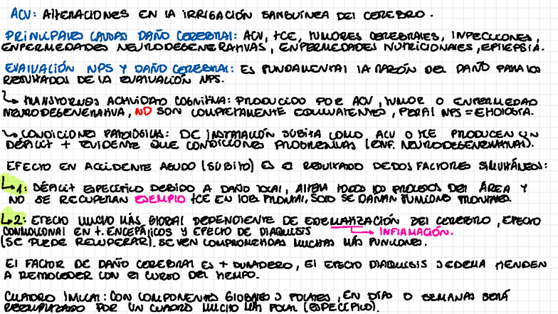 Resumen sobre ACV: Alteraciones en la Irrigación Sanguínea Cerebral ...
