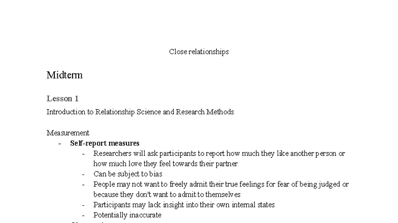 Ps373 Midterm Lesson 1: Introduction to Relationship Science and ...