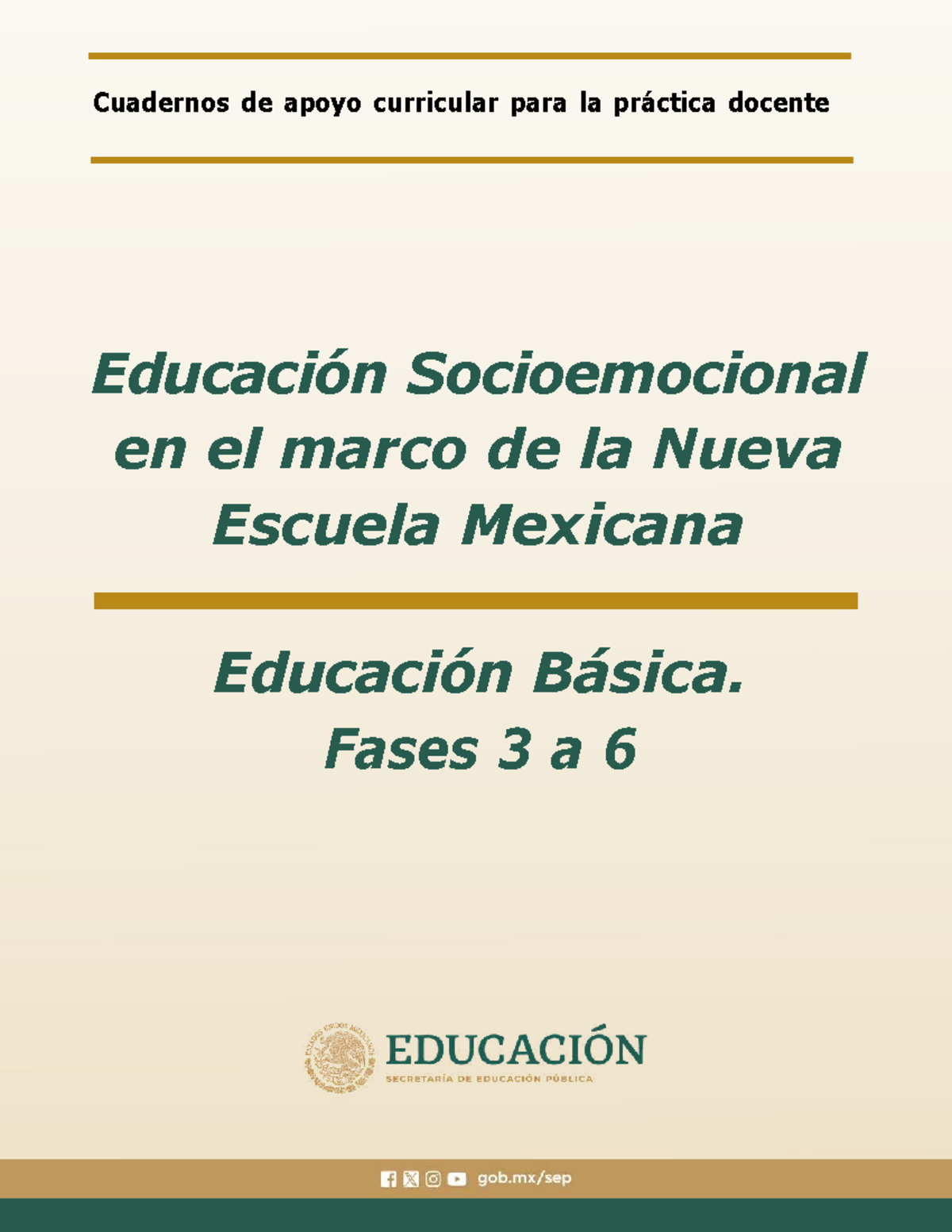 Educación Socioemocional en el Marco de la NEM: Guía Docente - Studocu