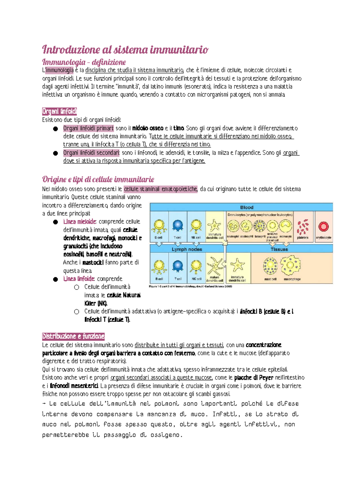 Introduzione al Sistema Immunitario - Immunologia 2 - Studocu