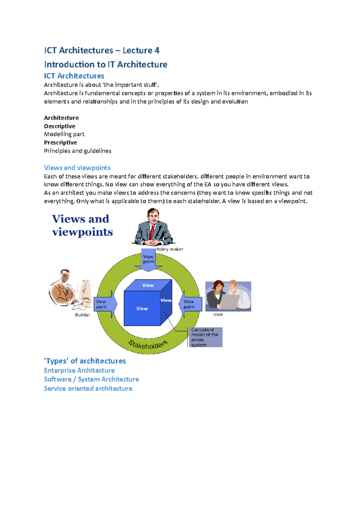 ICT Architectures - Lecture 4: Understanding Enterprise Architecture ...