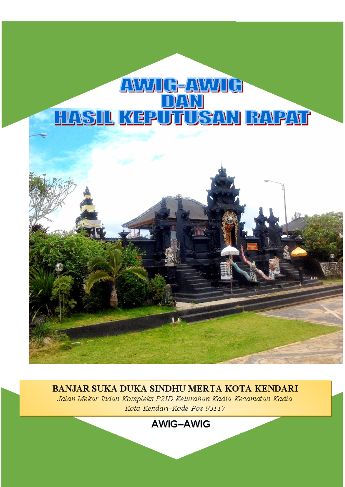 Revisi Awig-Awig Banjar Suka Duka Sindhu Merta Kota Kendari - Studocu