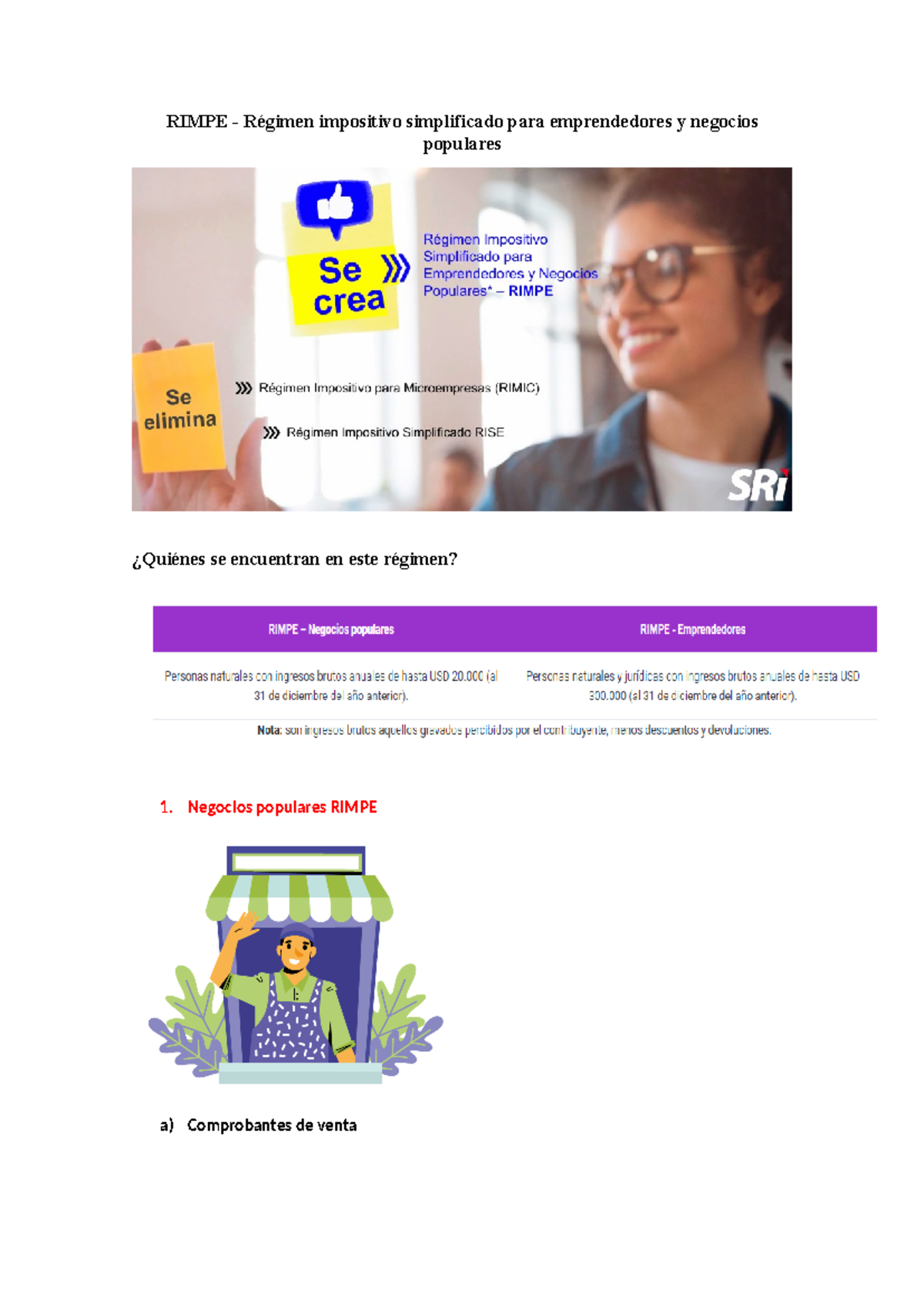 RIMPE: Régimen Impositivo Simplificado para Emprendedores y Negocios ...