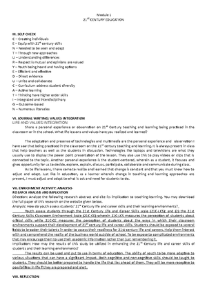 Module-11 - module - Module 11: ARTS AND CREATIVE LITERACY I. CONCEPT ...