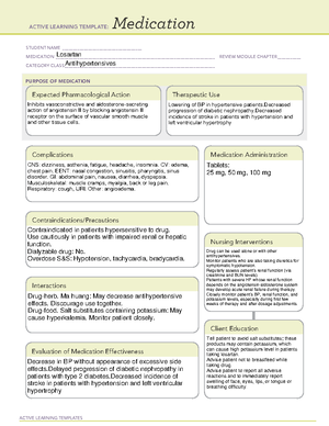 ATI medication template Nifedipine - Medication Medication ...