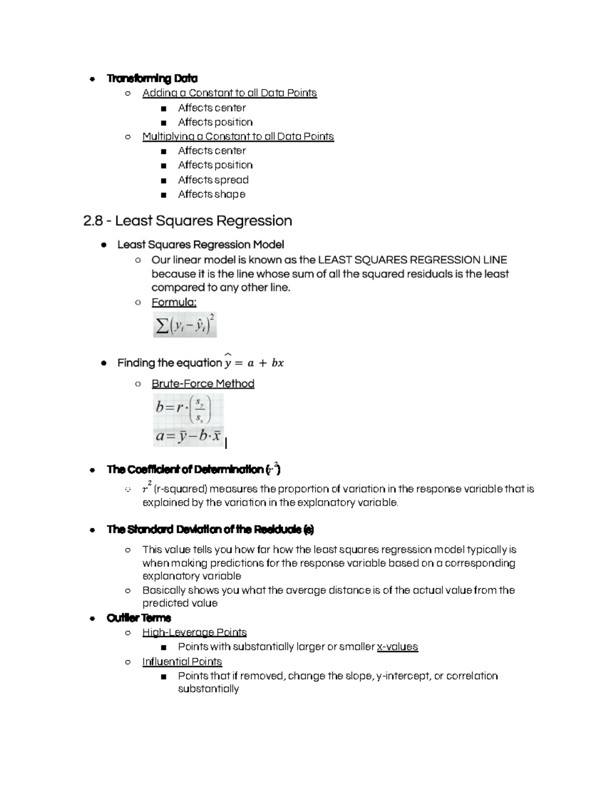 AP Stat - Final Exam Topics Review: Key Concepts & Formulas - Studocu