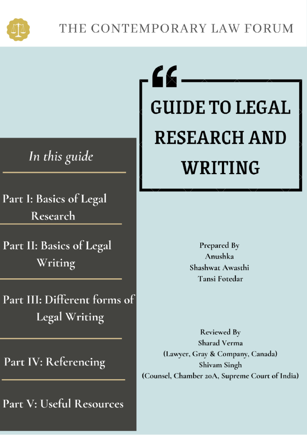 Legal Research & Writing - GUIDE TO LEGAL RESEARCH AND WRITING ...