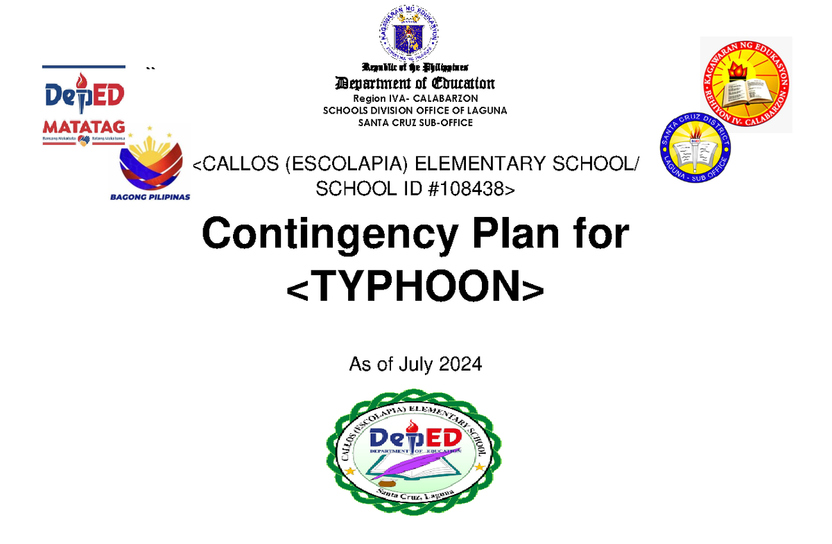 CES - Contingency Plan for Typhoon and Flood Preparedness - Studocu