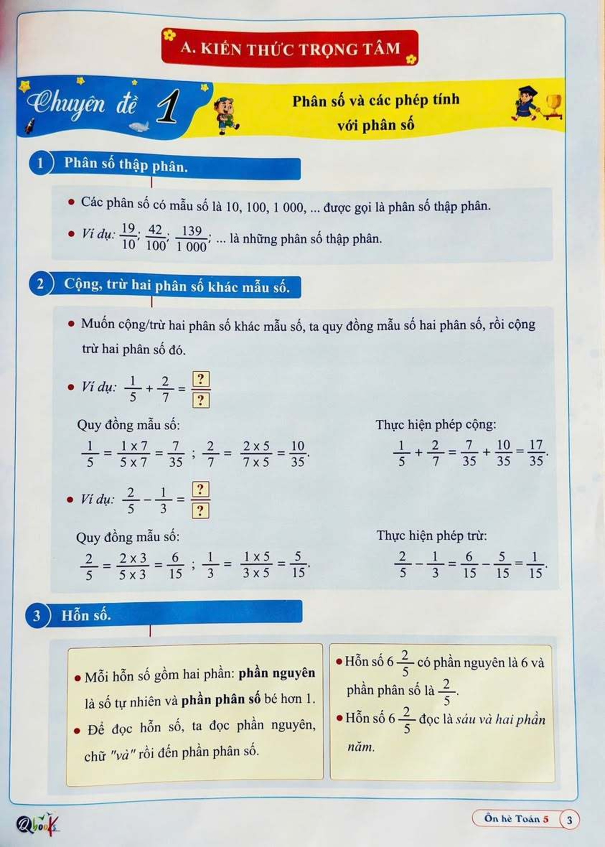 Kiến Thức Toán Lớp 5: Phân Số và Các Phép Tính - Studocu