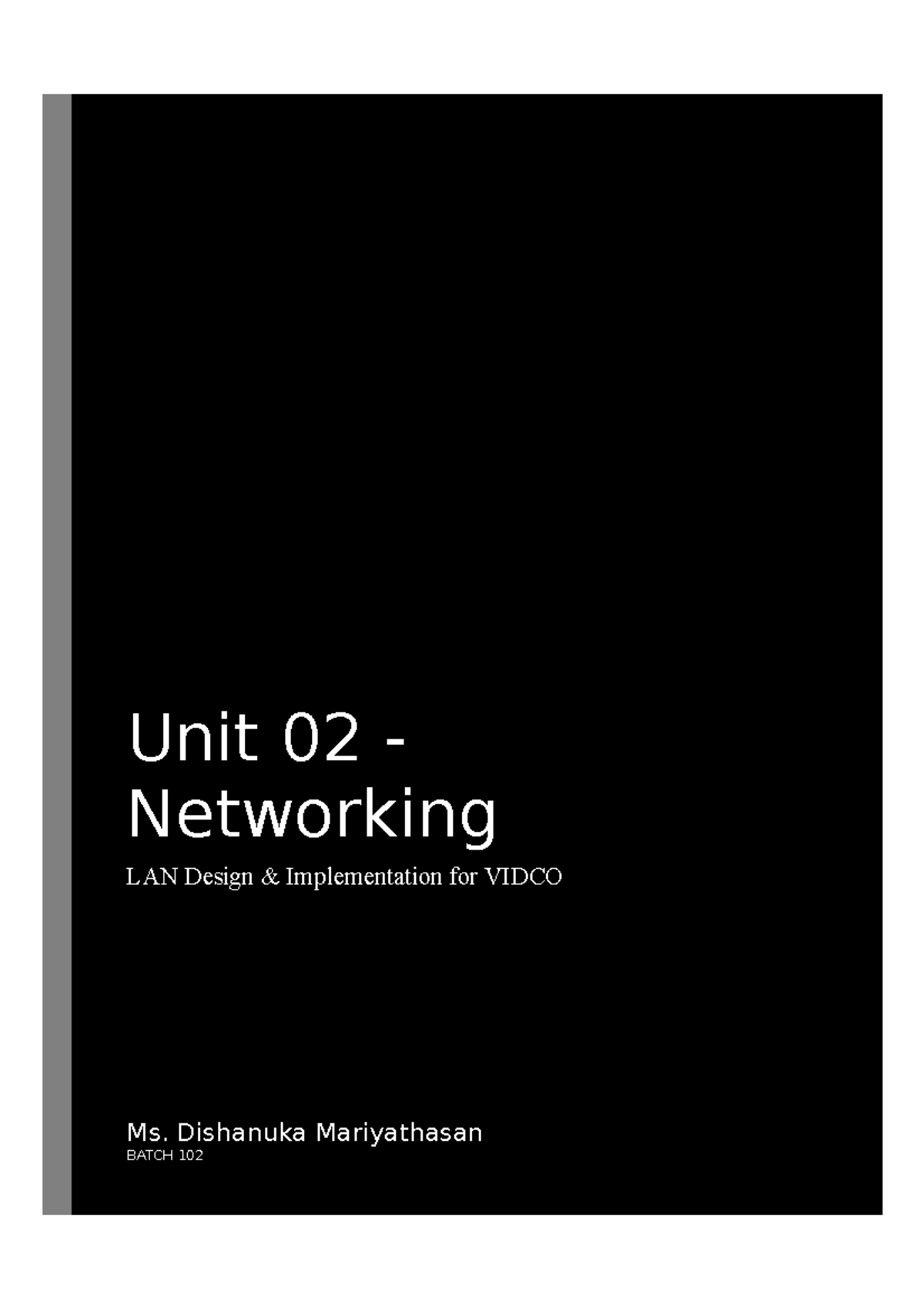 Esoft Metro Cumpus Network Assignment Unit 02 Networking Lan