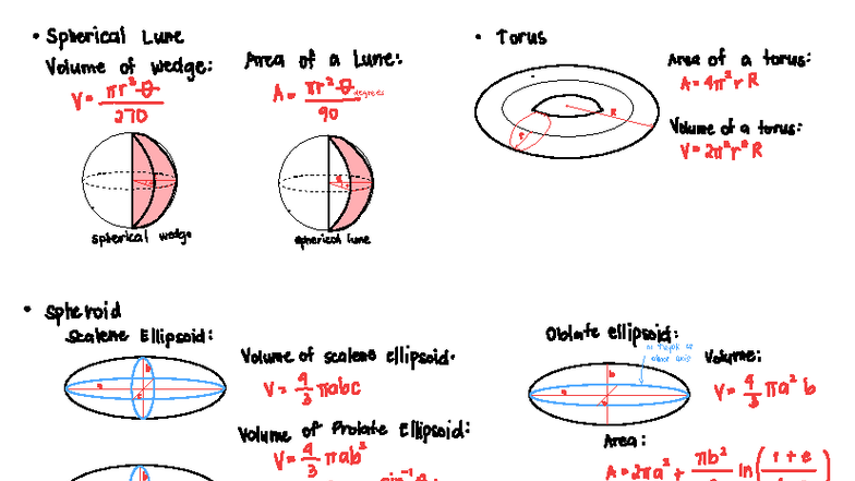 文 Solid Geometry: Spherical Lune and Volume Calculations - Studocu