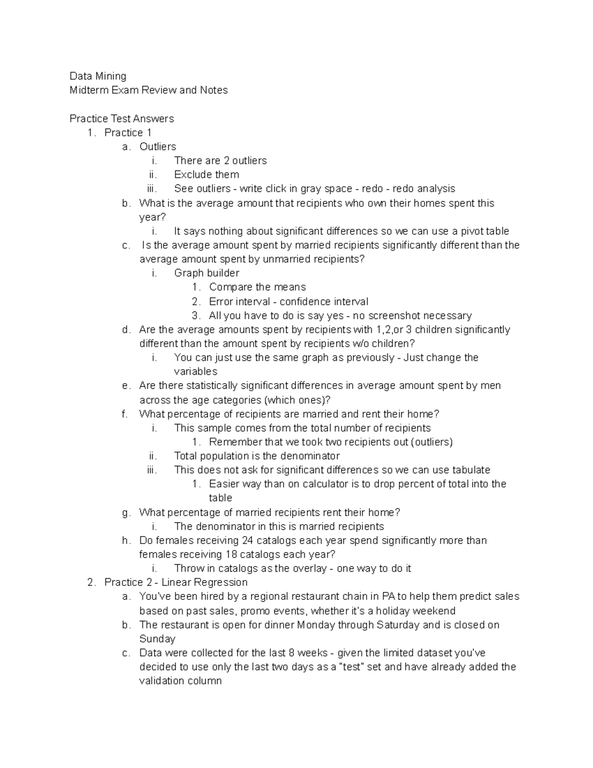 Data Mining (DM-202) Midterm Exam Review & Key Concepts - Studocu