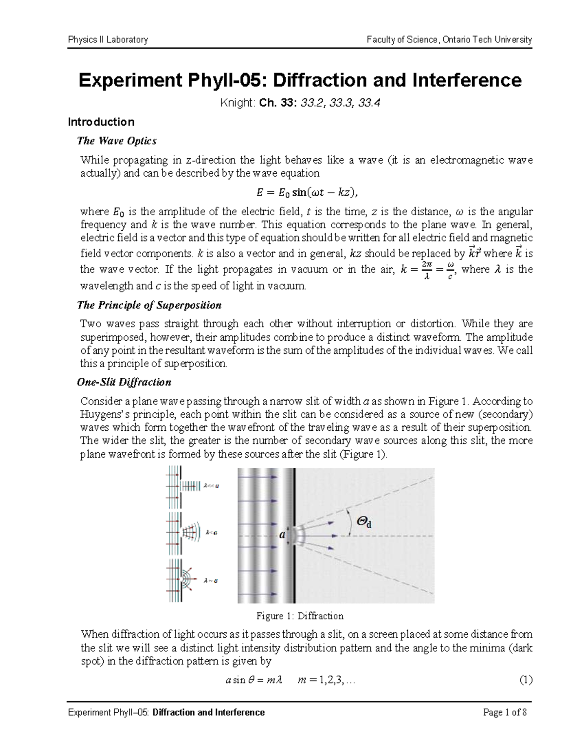 Diffraction - 33: 33, 33, 33. Introduction The Wave Optics While ...