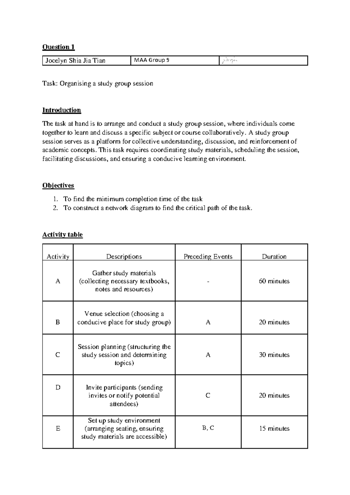 MAA Group 9 Task: Organizing Study Group & Student Subject Allocation ...