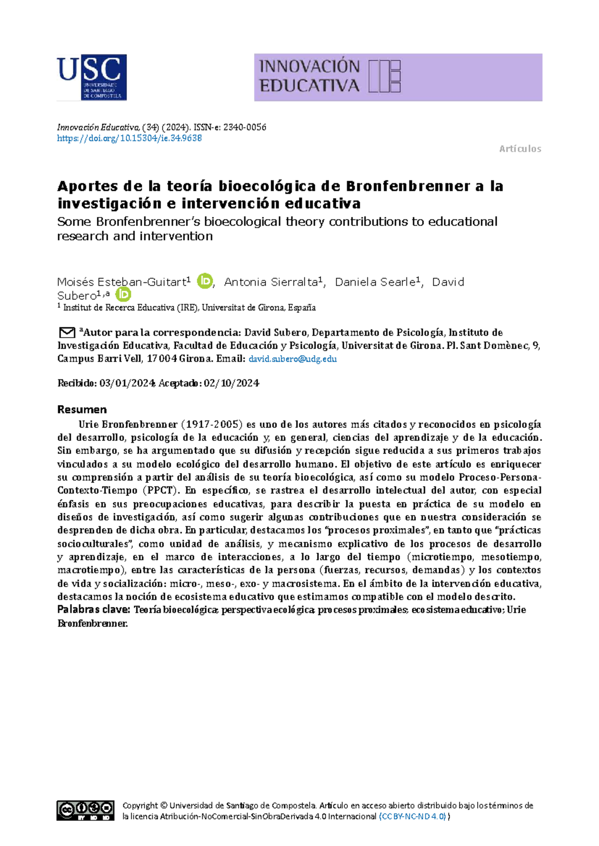 Aportes de la Teoría Bioecológica de Bronfenbrenner a la Educación (34 ...