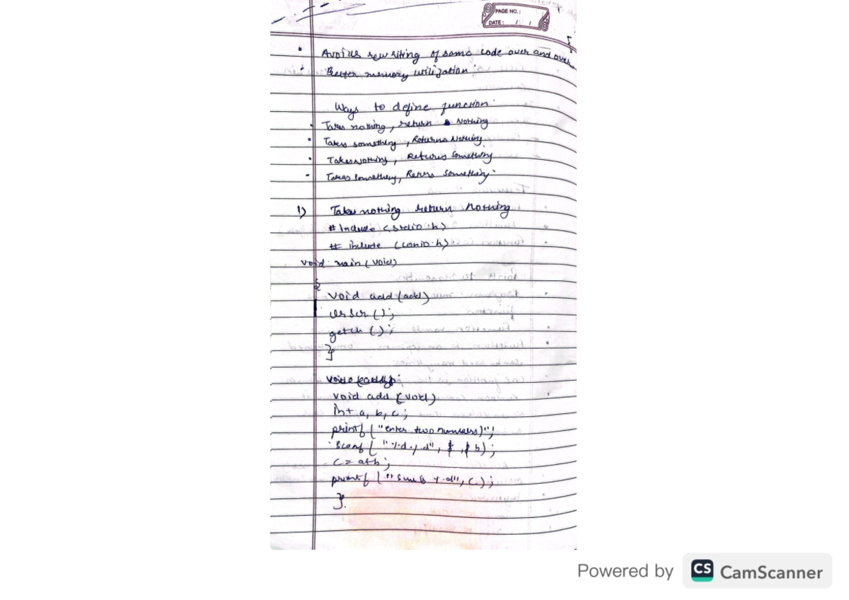 Important example of takes nothing and returns nothing - CPSC 1150 ...