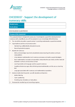 [Solved] example approaches used to support the student - Certificate ...