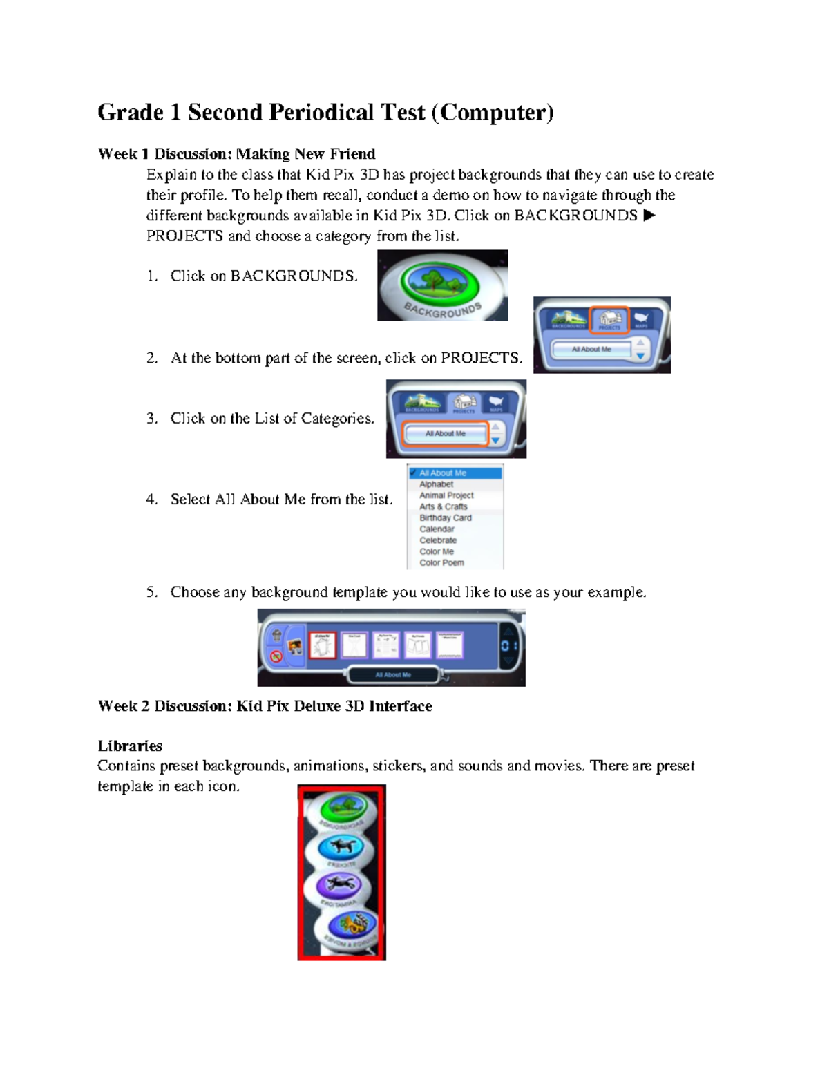 Computer reviewer - Grade 1 Second Periodical Test (Computer) Week 1 ...