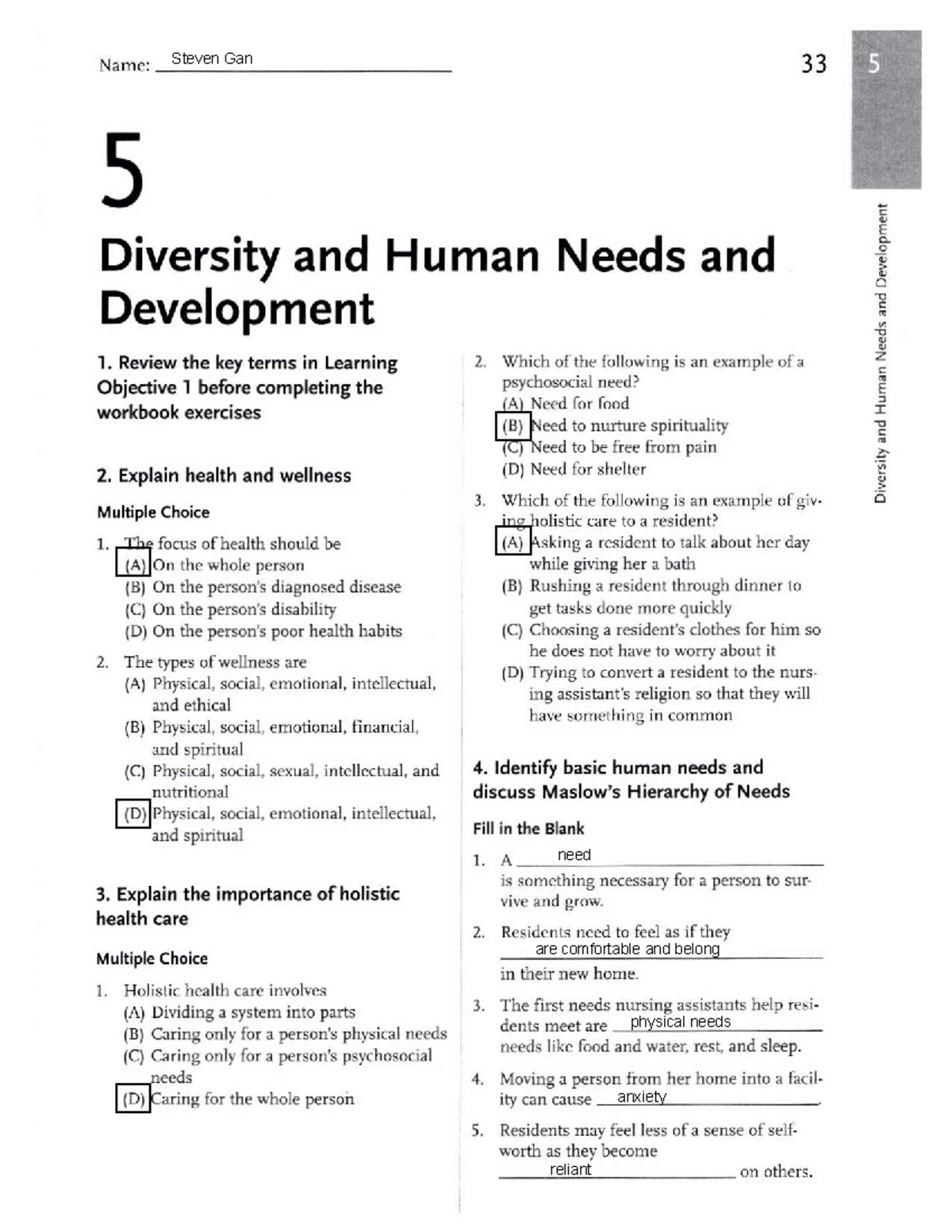 Work Book Exercises Chapter 3 pdf - 3 Name 1 5 7 Communication Skills I ...