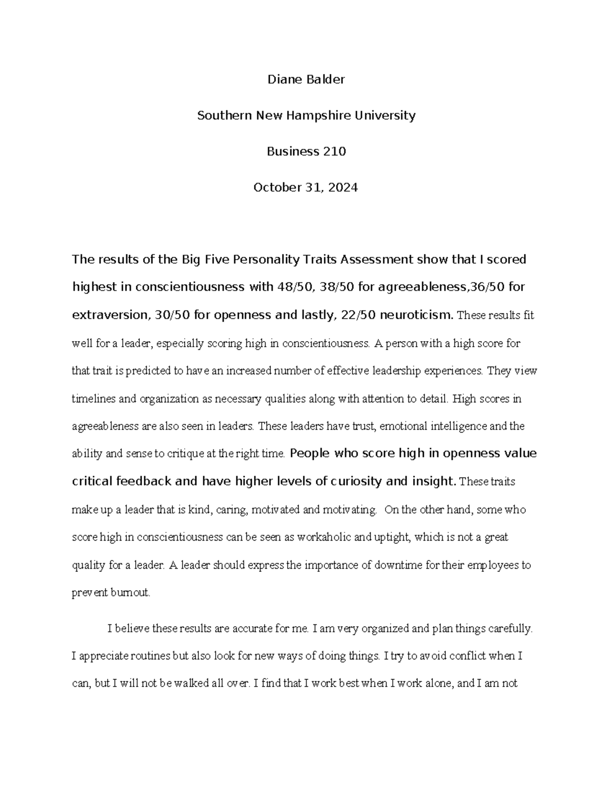 Bus210 Journal 1-3 - Diane Balder Southern New Hampshire University ...