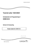 COS1511 - Unisa - Introduction to Programming I - Studocu