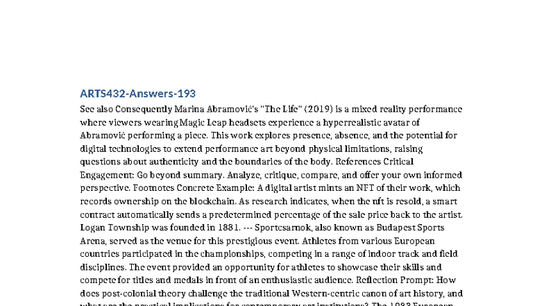 ARTS432: Advanced Curatorial Practices and Exhibition Design Insights ...