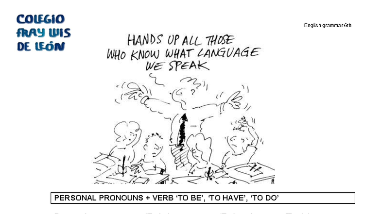 Grammar 6th 2013 - Personal Pronouns and Sentence Structure Review ...