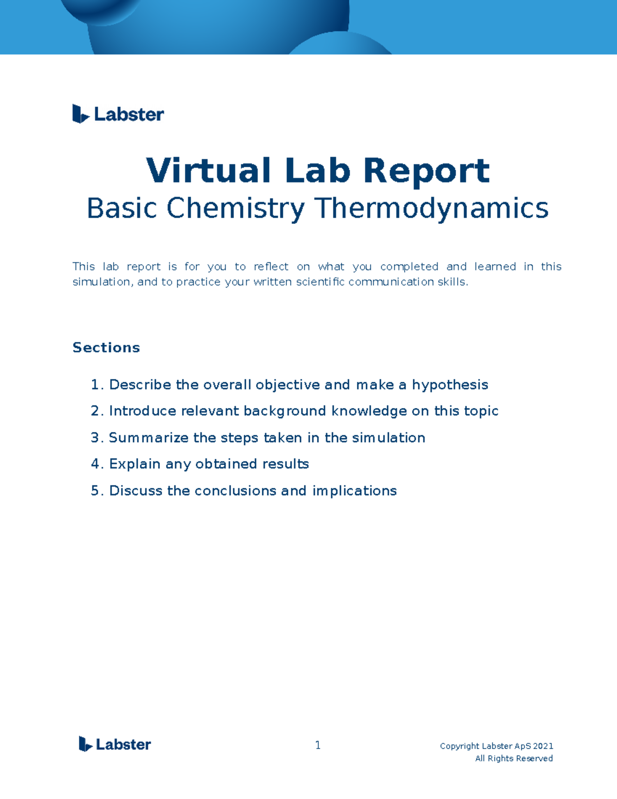 Basic Chem Thermo Lab MT - Virtual Lab Report Basic Chemistry ...