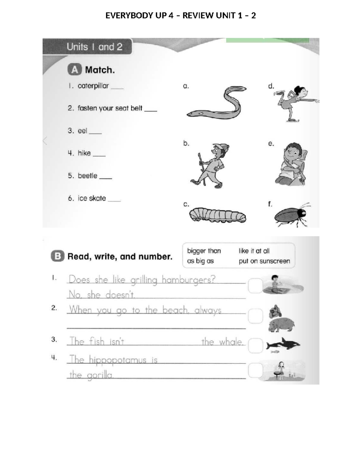 Review Units 1-4: Vocabulary & Comprehension Check - Studocu